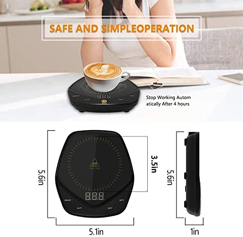 HX HECLX Mug Warmer Coffee Warmer for Desk Heater Accessories 131℉/149℉/167℉ Adjustable Temperature 25W 4h Auto Shut Off-Setting Cup Warmer for Coffee, Beverage, Milk, Tea, Water (Mug Not Included)