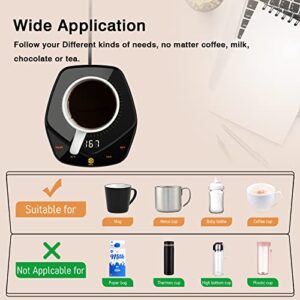 HX HECLX Mug Warmer Coffee Warmer for Desk Heater Accessories 131℉/149℉/167℉ Adjustable Temperature 25W 4h Auto Shut Off-Setting Cup Warmer for Coffee, Beverage, Milk, Tea, Water (Mug Not Included)