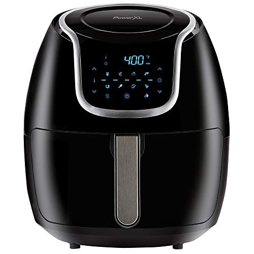 PowerXL Air Fryer Vortex - Multi Cooker with Roast, Bake, Food Dehydrator, Reheat Non Stick Coated Basket, Cookbook (7 QT, Black)