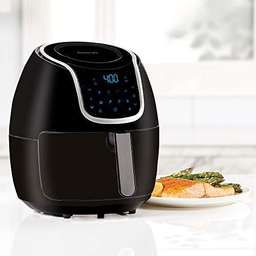 PowerXL Air Fryer Vortex - Multi Cooker with Roast, Bake, Food Dehydrator, Reheat Non Stick Coated Basket, Cookbook (7 QT, Black)