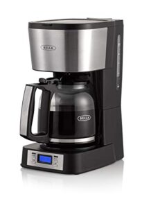 bella (14755) 12 cup coffee maker with brew strength selector & single cup feature, stainless steel