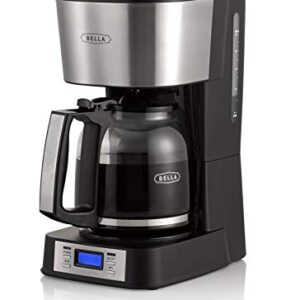 BELLA (14755) 12 Cup Coffee Maker with Brew Strength Selector & Single Cup Feature, Stainless Steel