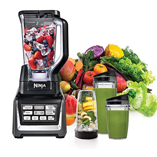 Nutri Ninja BL642 Personal and Countertop Blender with 1200-Watt Auto-iQ Base, 72-Ounce Pitcher, and 18, 24, and 32-Ounce Cups with Spout Lids