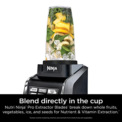 Nutri Ninja BL642 Personal and Countertop Blender with 1200-Watt Auto-iQ Base, 72-Ounce Pitcher, and 18, 24, and 32-Ounce Cups with Spout Lids