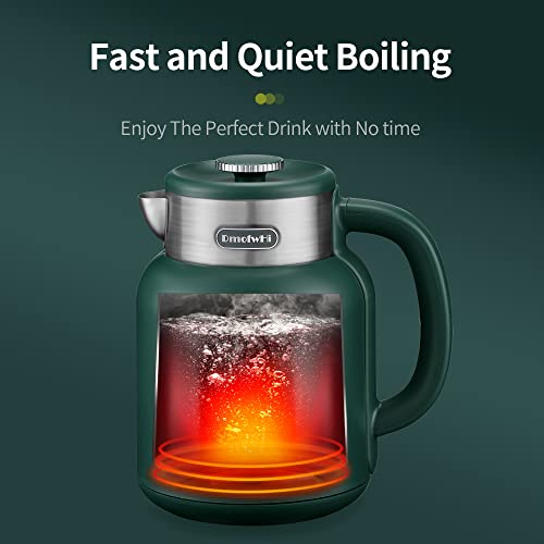 DmofwHi Electric Kettle with TEMP Digital Display(℉/℃), 1.5L Stainless Steel Electric Hot Water Kettle, Auto Shut Off, Boil-Dry Protection, 1200W Electric Tea Kettle for Tea -Deep Green