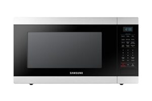 samsung electronics samsung ms19m8000as/aa large capacity countertop microwave oven with sensor and ceramic enamel interior, stainless steel, 1.9 cubic feet