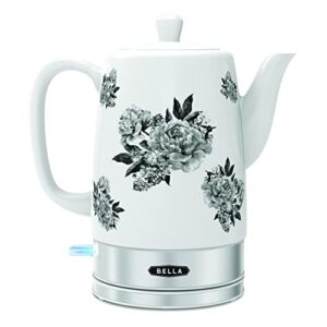 bella 1.5l electric ceramic kettle, black floral