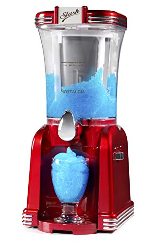 Nostalgia Classic Frozen Drink Maker 32-Ounce Slushie Machine for Home, Retro Red