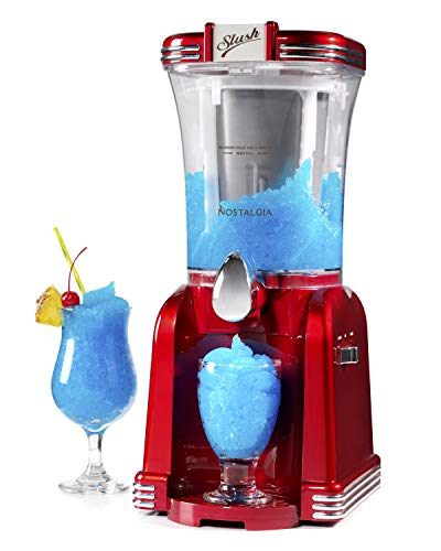 Nostalgia Classic Frozen Drink Maker 32-Ounce Slushie Machine for Home, Retro Red