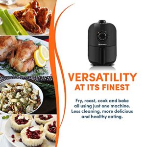 Elite Gourmet EAF1121 Personal 1.1 Qt. Compact Space Saving Electric Hot Air Fryer Oil-Less Healthy Cooker, Timer & Temperature Controls, 1000W