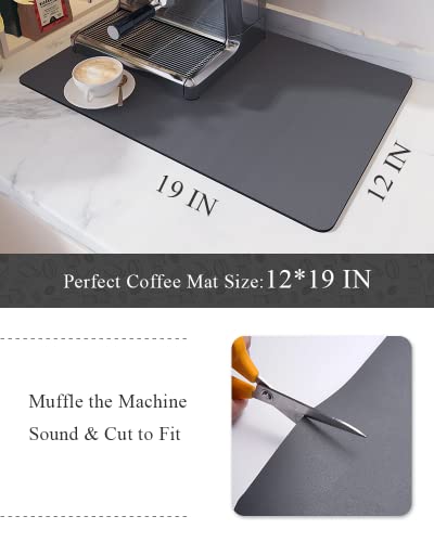 TCHDIO-Coffe Mat-Coffee Bar Accessories-No Water Marks Drying Mat-Rubber Backing Bar Mat Fit Under Coffee Maker Machine Coffee Pot-Perfect Coffee Station Organizer