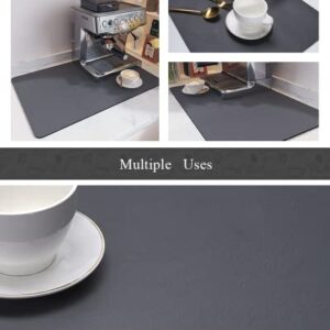 TCHDIO-Coffe Mat-Coffee Bar Accessories-No Water Marks Drying Mat-Rubber Backing Bar Mat Fit Under Coffee Maker Machine Coffee Pot-Perfect Coffee Station Organizer