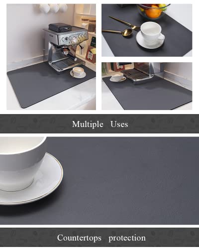 TCHDIO-Coffe Mat-Coffee Bar Accessories-No Water Marks Drying Mat-Rubber Backing Bar Mat Fit Under Coffee Maker Machine Coffee Pot-Perfect Coffee Station Organizer