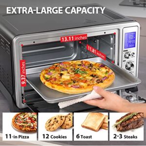 TOSHIBA AC25CEW-SS Large 6-Slice Convection Toaster Oven Countertop, 10-In-One with Toast, Pizza and Rotisserie, 1500W, Stainless Steel, Includes 6 Accessories