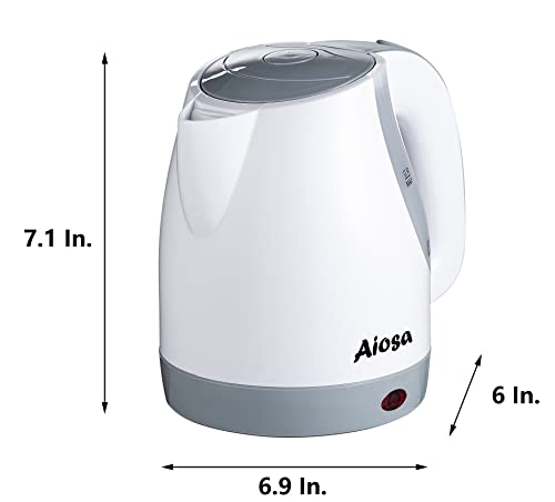 Aiosa Electric Kettles(White),0.9L,Mini Water Kettle,Hot Water Kettle Electric,Portable Tea Kettles With Auto Shut Off,Travel Small Kettle,Kettle Water Boiler,Personal Kettle