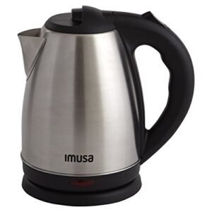 imusa usa gau-18220 1.8 liter cordless stainless steel electric tea kettle with easy to serve pouring spout