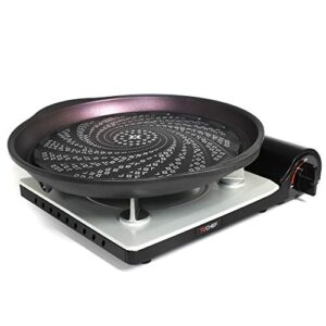 TECHEF - Stovetop Korean BBQ Non-Stick Grill Pan with Agni Portable Gas Stove Burner, Made in Korea