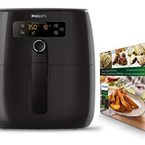 Philips Kitchen Appliances Premium Digital Airfryer with Fat Removal Technology + Recipe Cookbook, 3 qt, Black, HD9741/99, X-Large