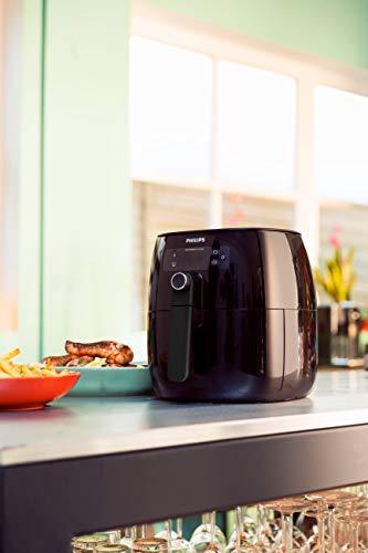 Philips Kitchen Appliances Premium Digital Airfryer with Fat Removal Technology + Recipe Cookbook, 3 qt, Black, HD9741/99, X-Large