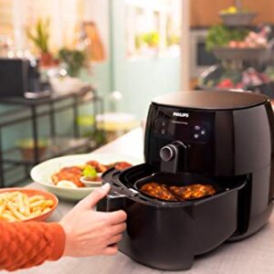 Philips Kitchen Appliances Premium Digital Airfryer with Fat Removal Technology + Recipe Cookbook, 3 qt, Black, HD9741/99, X-Large