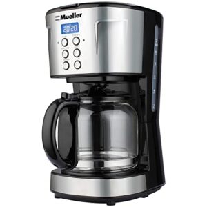 mueller ultra coffee maker, programmable 12-cup machine, multiple brew strength, keep warm