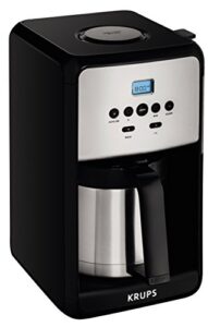 krups et351 coffee maker, coffee programmable maker, thermal carafe, 12 cup, black