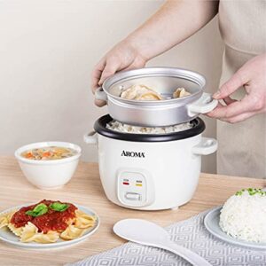 Aroma Housewares 4-Cup (Cooked) / 1Qt. Rice & Grain Cooker with Automatic Warm Mode, Steamer, One-Touch Operation, White (ARC-302-1NG),2 cup (uncooked rice)