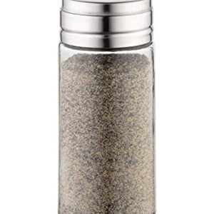 Fox Run 5167 Glass Spice Jar with Stainless Steel Shaker Lid, 6 Ounce, Clear Container for Seasonings