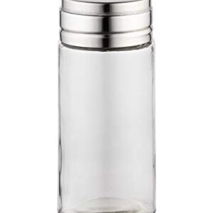 Fox Run 5167 Glass Spice Jar with Stainless Steel Shaker Lid, 6 Ounce, Clear Container for Seasonings