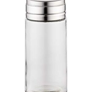 Fox Run 5167 Glass Spice Jar with Stainless Steel Shaker Lid, 6 Ounce, Clear Container for Seasonings