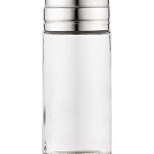 Fox Run 5167 Glass Spice Jar with Stainless Steel Shaker Lid, 6 Ounce, Clear Container for Seasonings