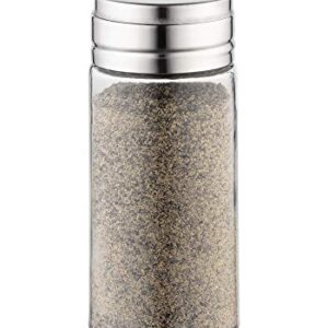 Fox Run 5167 Glass Spice Jar with Stainless Steel Shaker Lid, 6 Ounce, Clear Container for Seasonings