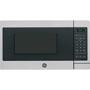 GE Countertop Microwave Oven | Includes Optional Hanging Kit | 0.7 Cubic Feet Capacity, 700 Watts | Kitchen Essentials for the Countertop | Stainless Steel