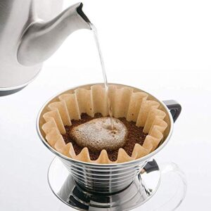 Kalita Stainless Steel Wave 155 Coffee Dripper, Size, Silver