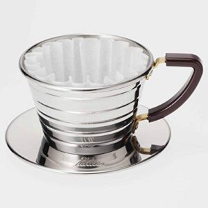 Kalita Stainless Steel Wave 155 Coffee Dripper, Size, Silver