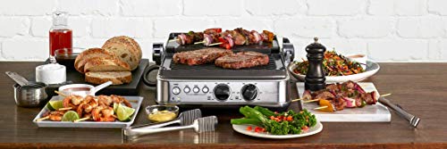 Breville BGR700BSS the Sear and Press countertop electric grill, Medium, Brushed Stainless Steel