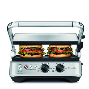 Breville BGR700BSS the Sear and Press countertop electric grill, Medium, Brushed Stainless Steel