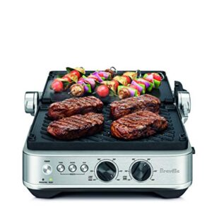 Breville BGR700BSS the Sear and Press countertop electric grill, Medium, Brushed Stainless Steel