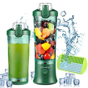 portable blender,22 oz mini blender for shakes and smoothies,personal blender with rechargeable usb,fruit,smoothie,baby food mixing machine blender with 6 blades ,for home,kitchen,travel ,sports (green)