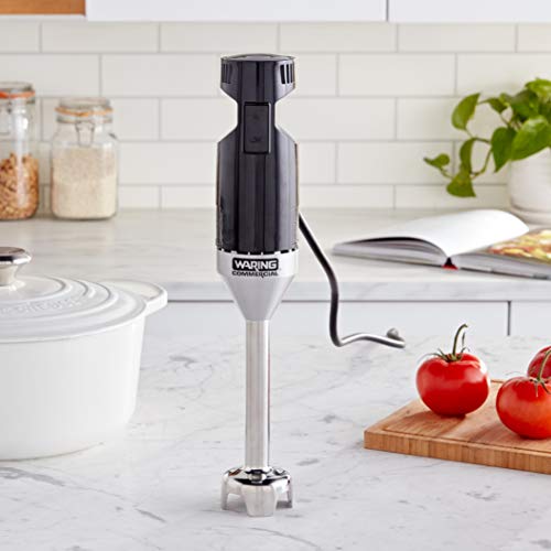 Waring Commercial Big Stix Light Duty Stick Immersion Hand Held Blender, 7" Fixed Shaft, Submersible, 2 Speed, 100 Watt, Professional Restaurant Kitchen Grade, 3 Gallon Capacity, 120V, 5-15P WSB33X, Black/Silver