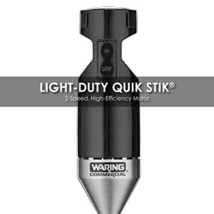 Waring Commercial Big Stix Light Duty Stick Immersion Hand Held Blender, 7" Fixed Shaft, Submersible, 2 Speed, 100 Watt, Professional Restaurant Kitchen Grade, 3 Gallon Capacity, 120V, 5-15P WSB33X, Black/Silver