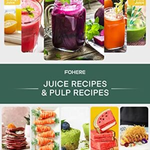 Juicer Machines, FOHERE 1000W Juicer Whole Fruit and Vegetables, Quick Juicing Easy to Clean, 75MM Large Feed Chute, Dual Speed Setting and Non-Slip Feet, Silver