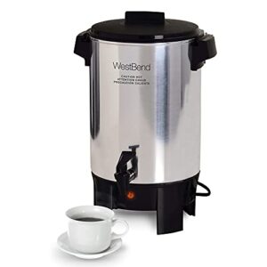 west bend 58030 coffee urn highly-polished aluminum features automatic temperature control with fast brewing and easy clean up, 30-cup, silver