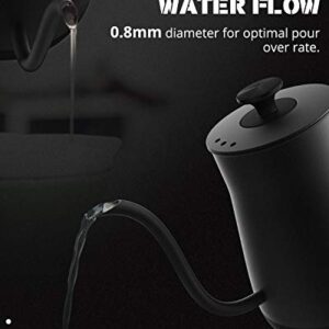 Electric Kettle, 100% Stainless Steel BPA-Free Electric Tea Kettle, Gooseneck Kettle, Electric Teapot with Auto Shut-Off Protection,1000 Watt Quick Heating, Keebar, Black, XH-W081-B