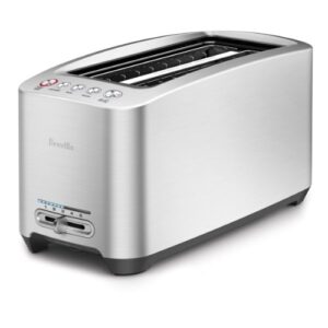 breville bta830xl die-cast smart toaster 4-slice long slot toaster, brushed stainless steel