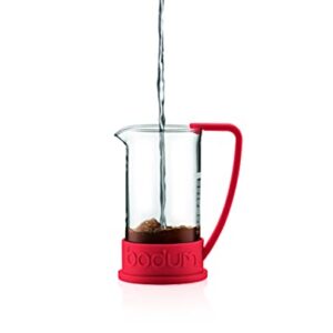 Bodum Brazil French Press Coffee Maker with Borosilicate Glass Carafe, 34 Ounce, Warm Red