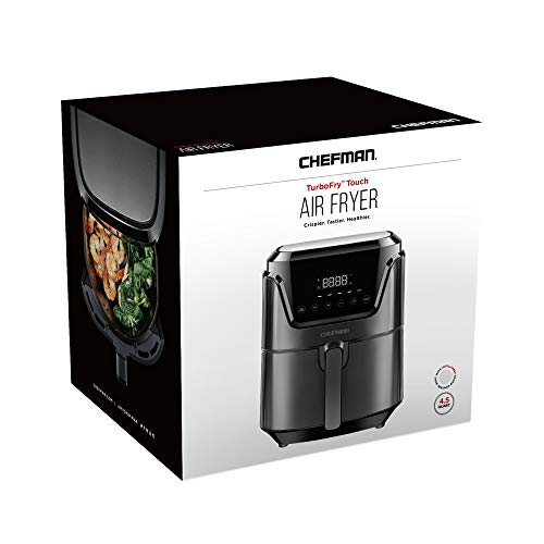 CHEFMAN Air Fryer 4.5 Qt, Healthy Cooking, User Friendly, Nonstick Stainless Steel, Digital Touch Screen with 4 Cooking Functions w/ 60 Minute Timer, BPA-Free, Dishwasher Safe Basket