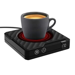 coffee mug warmer&coffee warmer for desk auto shut off, coffee cup warmer for desk with 3 temperature setting, cup warmer for coffee/milk/tea/beverage/chocolate, smart coffee mug warmer for desk