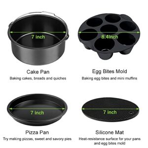 Air Fryer Accessories Set 12pcs Compatible for 4, 4.2, 5, 5.5, 5.8, 6 QT Cosori Gowise Philips Ninja Cozyna Chefman Gourmia Dash Air Fryer