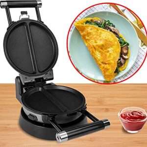 Health and Home 3-in-1 Waffle Maker, Omelet Maker, Egg Waffle Maker, 3 Removable Nonstick Baking Plates, Upgraded 360 Rotating Belgian Waffle Maker